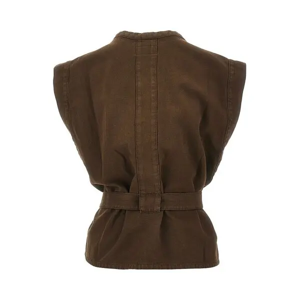 LEMAIRE Lemiare Sleeveless Belted Pinafore Top In Broken Twill