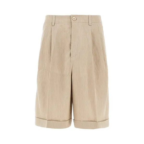 Jacquemus Pastro Textured Linen-blend Shorts - Beige
