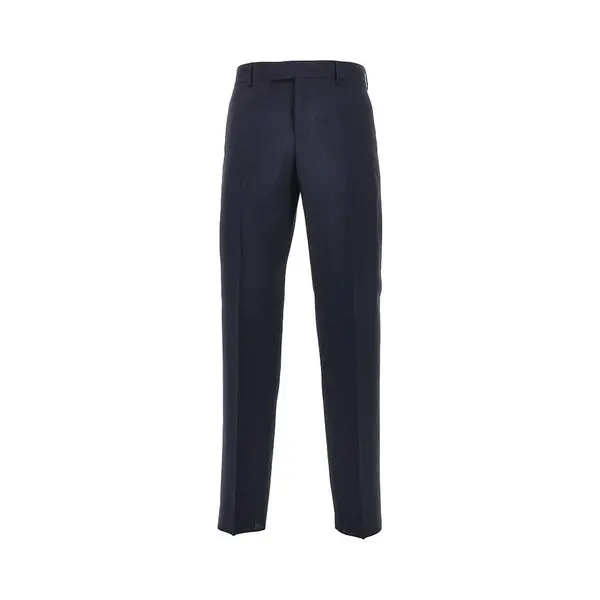 Fendi Tailored Virgin Wool Canvas Pants - Blue