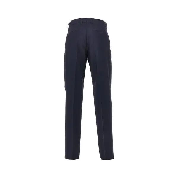 Fendi Tailored Virgin Wool Canvas Pants - Blue
