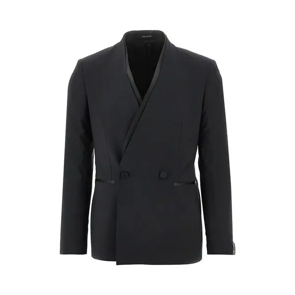 Tagliatore Collarless Double-breasted Tuxedo Jacket