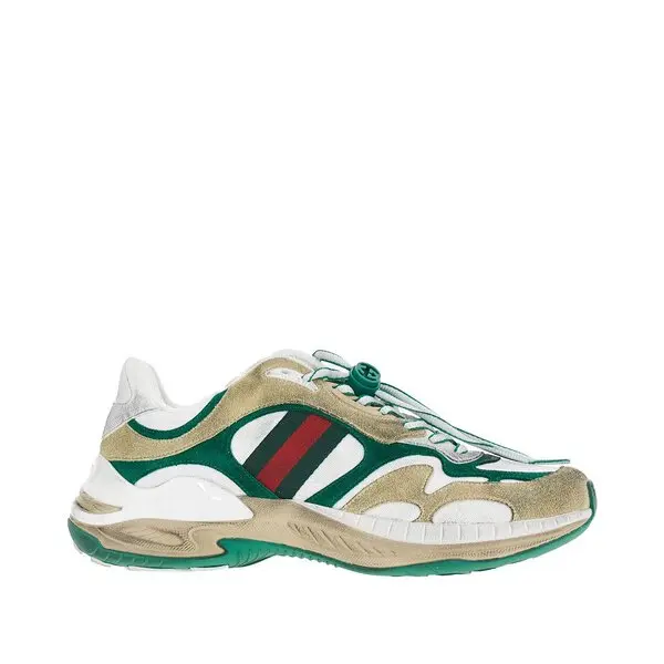 Gucci Gg Jacquard And Suede Sneakers - Multicolor