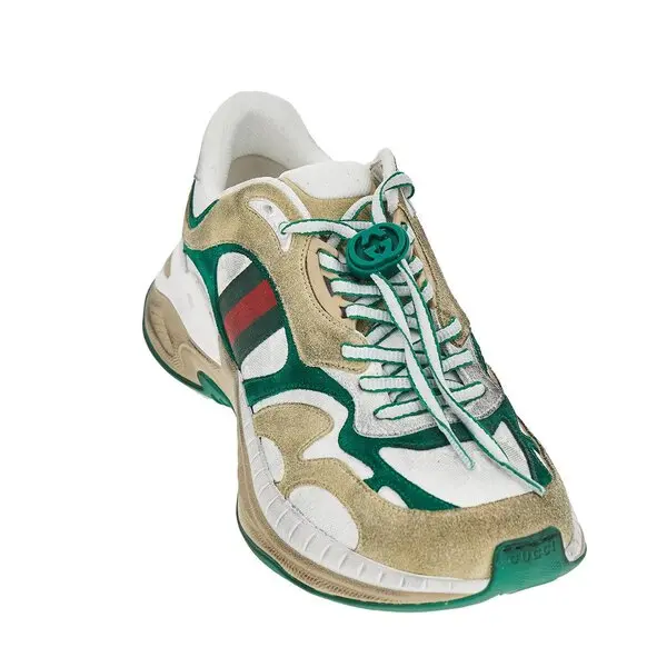 Gucci Gg Jacquard And Suede Sneakers - Multicolor
