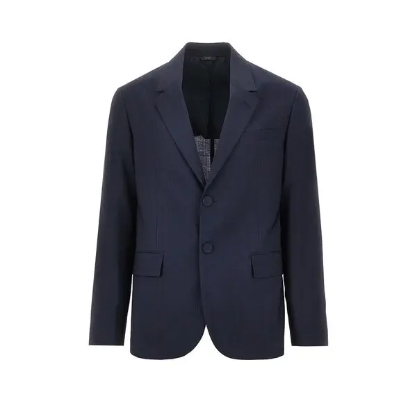 Fendi Wool Jacket With Leather Strap - Blue