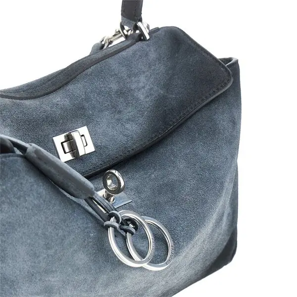 Balenciaga Small Rodeo Bag In Waxed Suede Leather - Grey