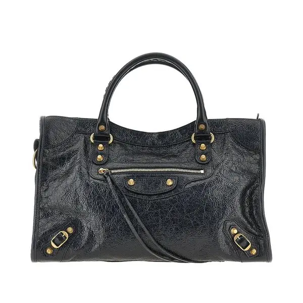 Balenciaga Arena Leather Medium "le City" Bag - Black