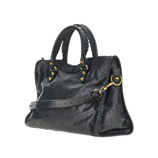 Balenciaga Arena Leather Medium "le City" Bag - Black