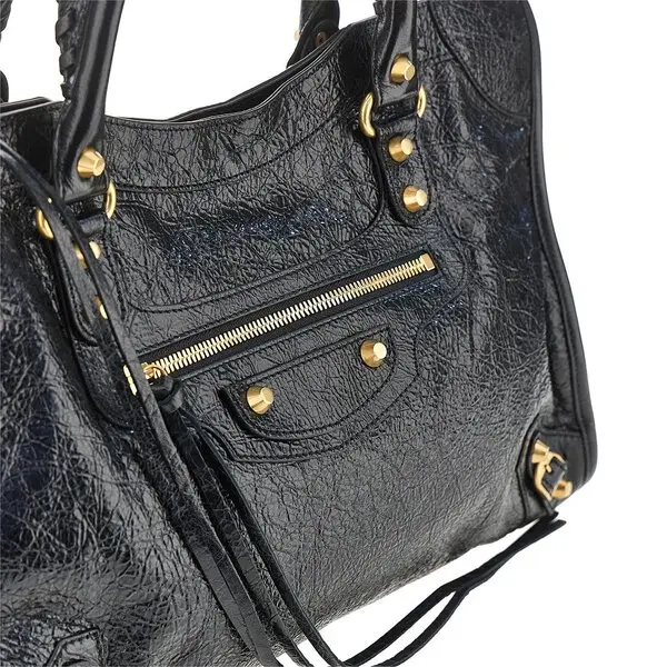 Balenciaga Arena Leather Medium "le City" Bag - Black