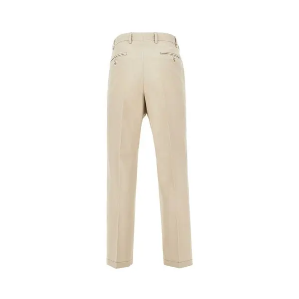 Prada Cotton Twill Pants With Enamel Triangle Logo Charm