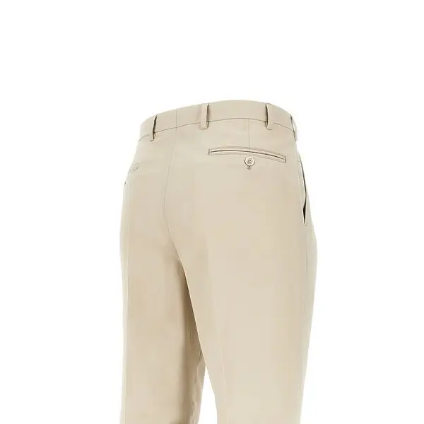 Prada Cotton Twill Pants With Enamel Triangle Logo Charm