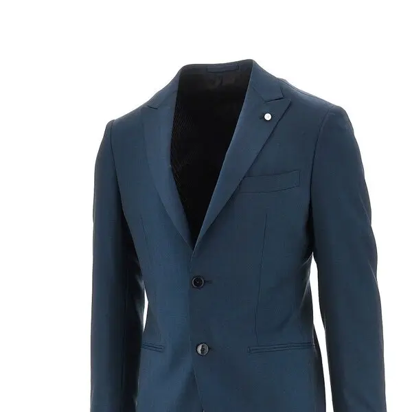 LUIGI BIANCHI Herringbone Light Wool Tailored Suit