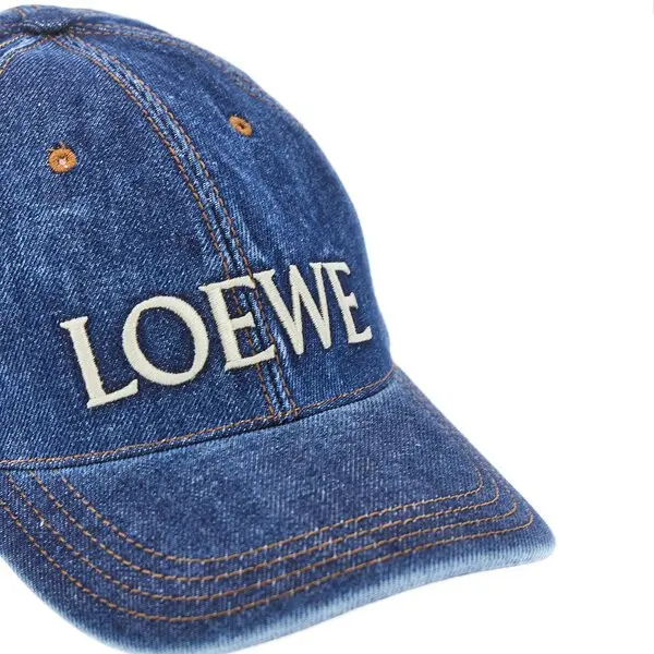 Loewe Embroidered Denim Baseball Cap - Blue