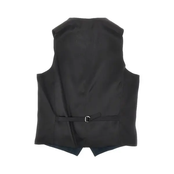 LUIGI BIANCHI Tailored Wool Vest With Herringbone Motif