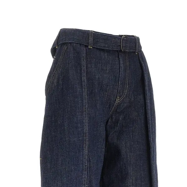 Loewe Pleated Wide-leg Jeans With Belt