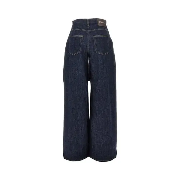 Loewe Pleated Wide-leg Jeans With Belt