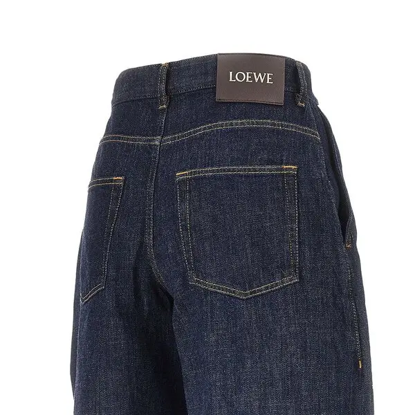 Loewe Pleated Wide-leg Jeans With Belt