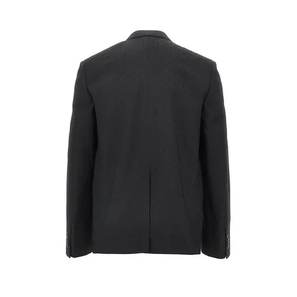 Gucci Gg Wool-blend Single-breasted Jacket With Crest Brooch - Black