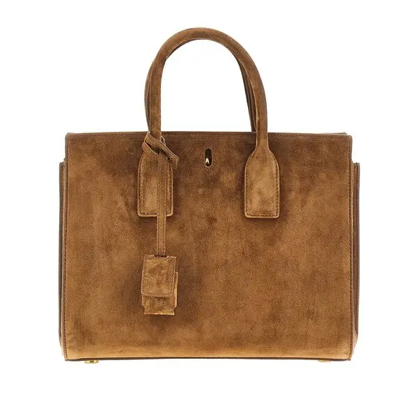 Saint Laurent Small Sac De Jour Suede Leather Bag - Beige