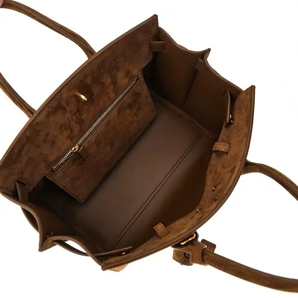 Saint Laurent Small Sac De Jour Suede Leather Bag - Beige