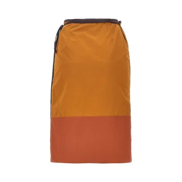 Saint Laurent Color-block Nylon Wrap Skirt