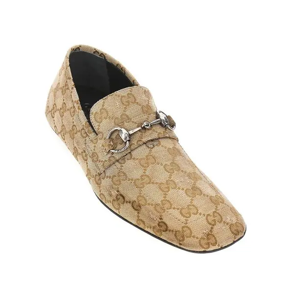Gucci Ragazzo Loafers With Gg Jacquard And Horsebit Detail - Brown
