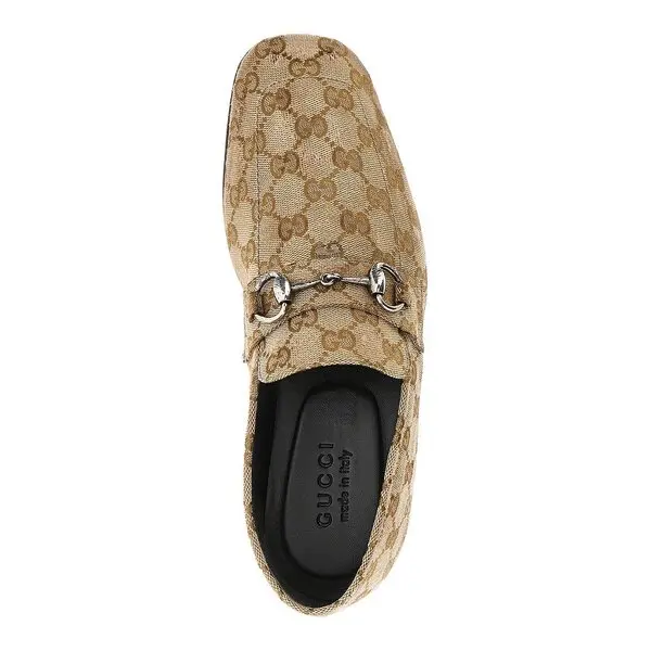 Gucci Ragazzo Loafers With Gg Jacquard And Horsebit Detail - Brown