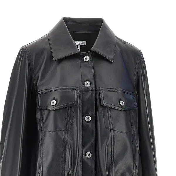 Loewe Nappa Leather Balloon Fit Jacket - Black