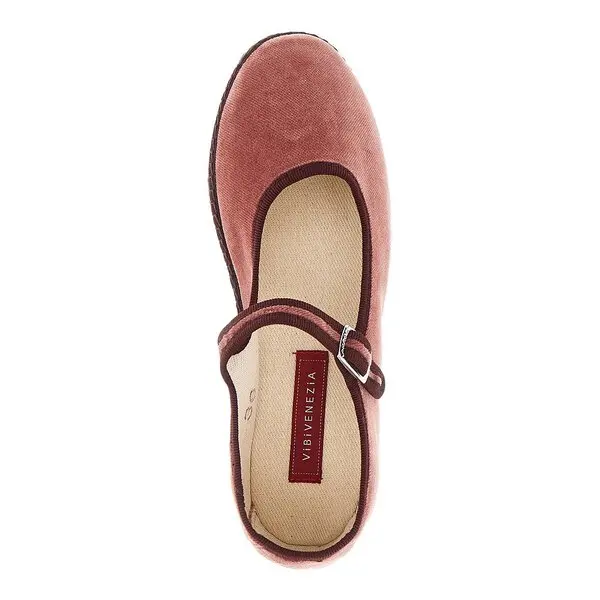 VIBI VENEZIA Velvet Mary Jane Slippers - Pink
