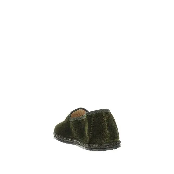 VIBI VENEZIA Velvet Slippers With Grosgrain Piping - Green