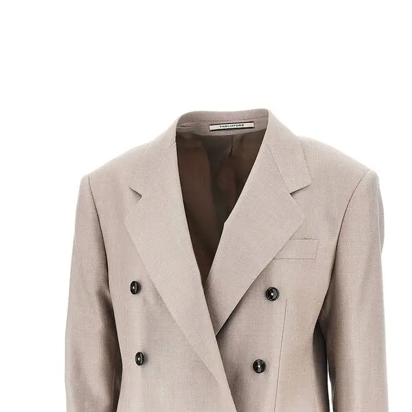 Tagliatore Double-breasted Wool, Silk, And Linen Blend Twill Jacket - Beige