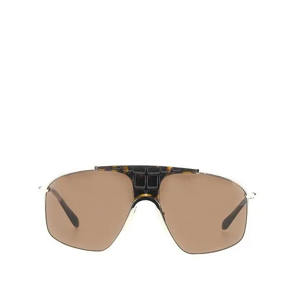Alaïa Aviator Sunglasses With Croc-effect Embellishment - Brown