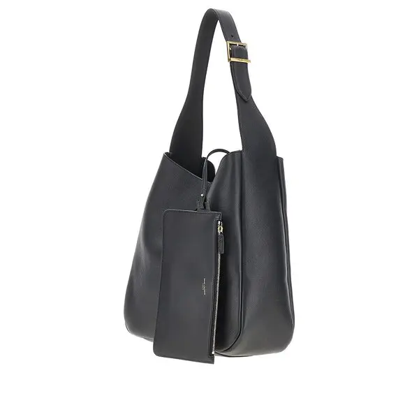 Saint Laurent Le 5 À 7' Grained Leather Shoulder Bag - Black