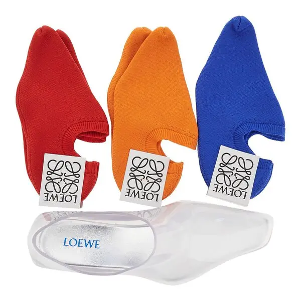 Loewe Transparent Pvc Pumps With Technical Knit Socks