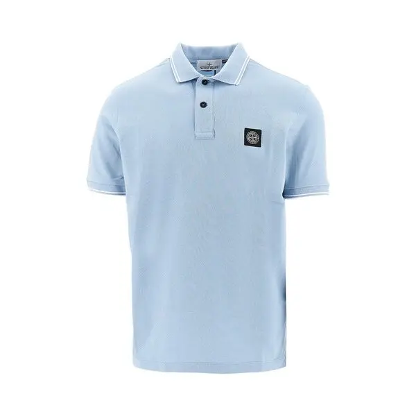 Stone Island Tretch Piquet Polo Hirt - Blue
