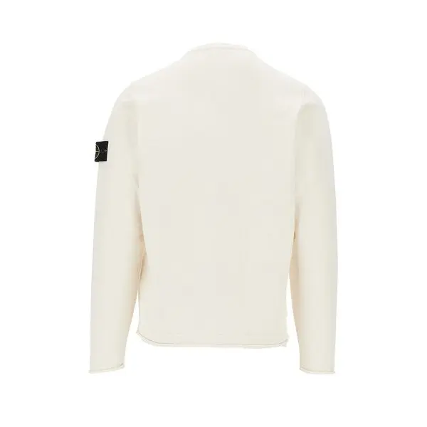 Stone Island Cotton-blend Crewneck Sweater - White