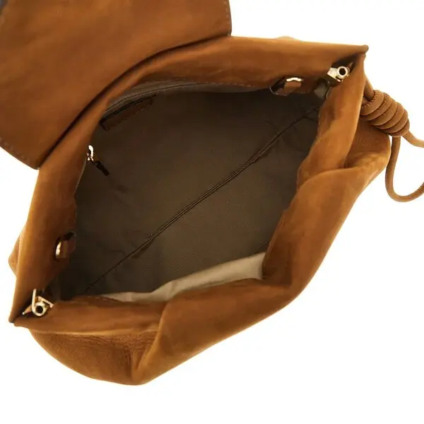 IOEF Nubuck Leather 'ariette' Pouch With Gold-tone Logo