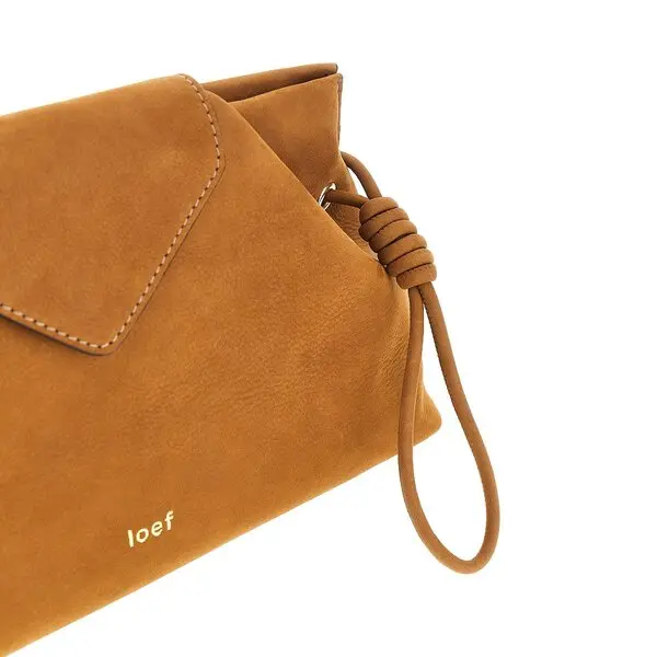 IOEF Nubuck Leather 'ariette' Pouch With Gold-tone Logo