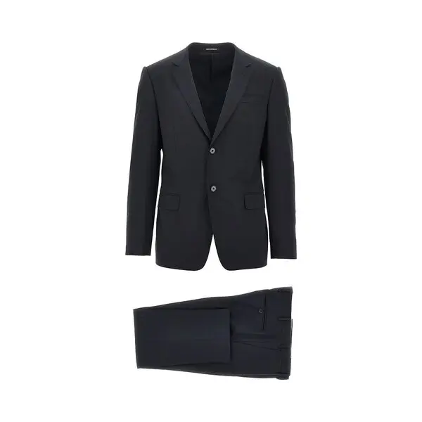 Emporio Armani Stretch Wool 'm Line' Tailored Suit - Black
