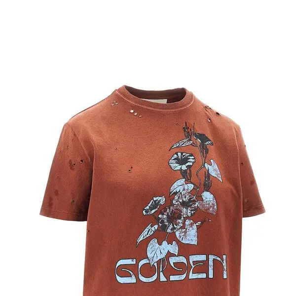 GOLDEN GOOSE Short-sleeved T-shirt With Vintage Effect And Graphic Print