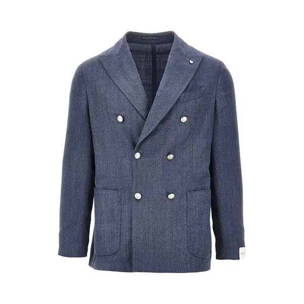 L.B.M. 1911 Tom" Wool-blend Double-breasted Jacket With Chevron Motif