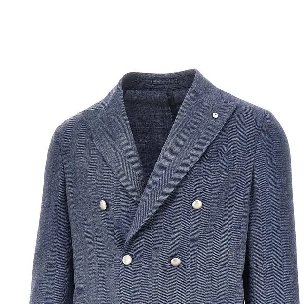 L.B.M. 1911 Tom" Wool-blend Double-breasted Jacket With Chevron Motif