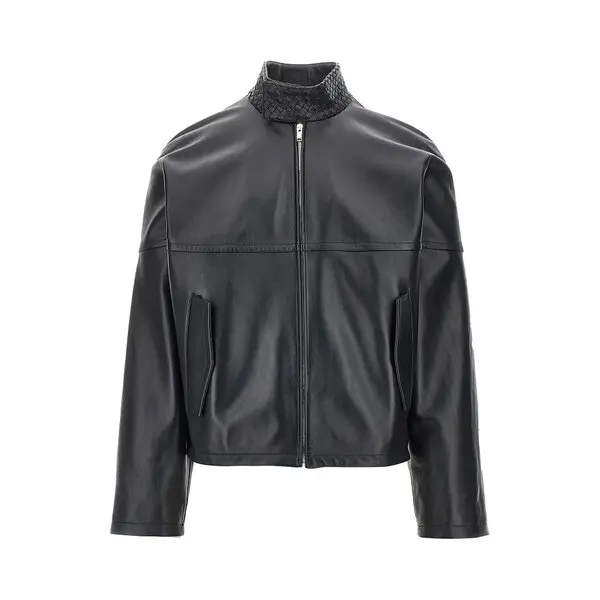 Bottega Veneta Nappa Leather Blouson Jacket - Black