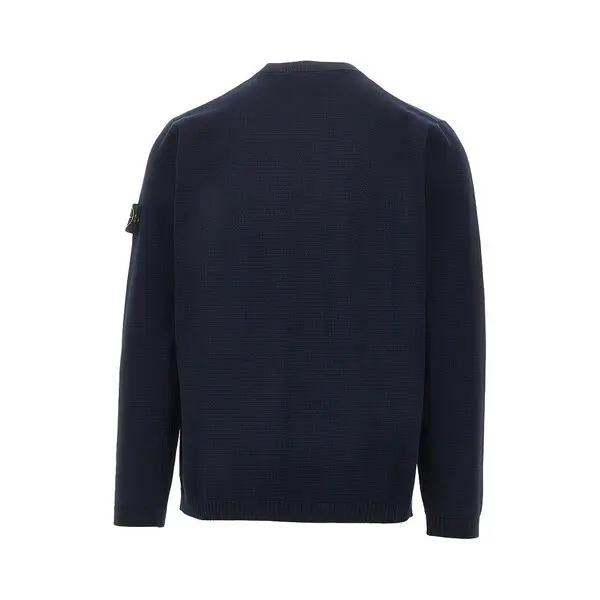 Stone Island Micro Stitch Organic Cotton Sweater - Blue