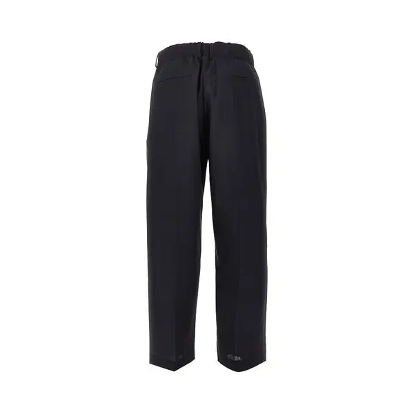 Studio Nicholson Wool Canvas Wide Leg Drawstring Trousers