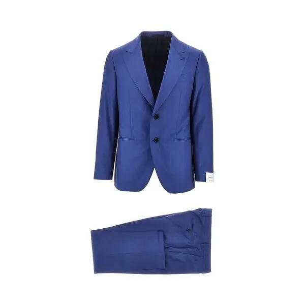 Caruso Silk And Wool Single-breasted Tailored Suit - Blue