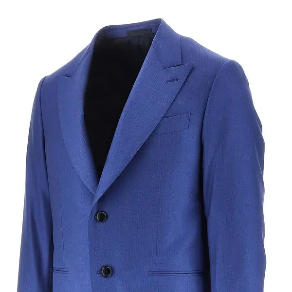 Caruso Silk And Wool Single-breasted Tailored Suit - Blue