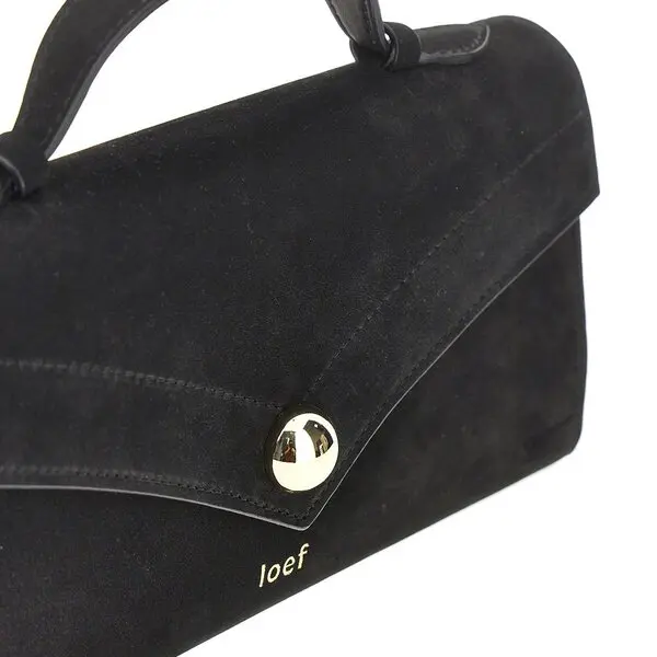 IOEF Nubuck Leather 'cleo' Bag With Top Handle And Detachable Shoulder Strap