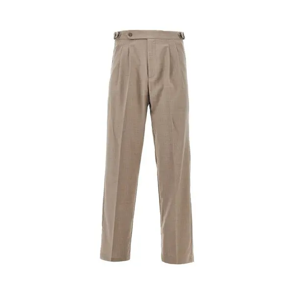 MARSEM Wool-blend Melangé Effect Wide Leg Pants
