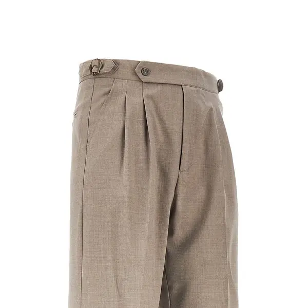 MARSEM Wool-blend Melangé Effect Wide Leg Pants
