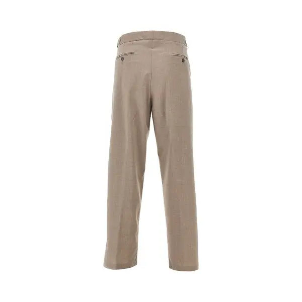 MARSEM Wool-blend Melangé Effect Wide Leg Pants